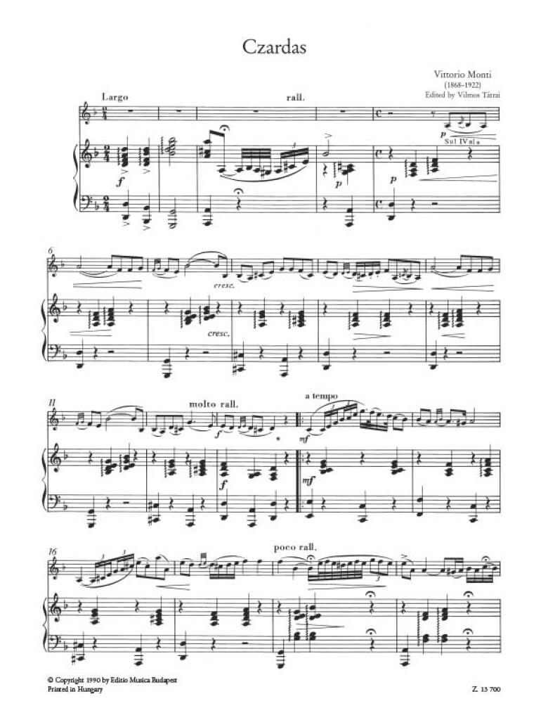 Partituras Y Ediciones Críticas · Czardas Per Violino E Pianoforte